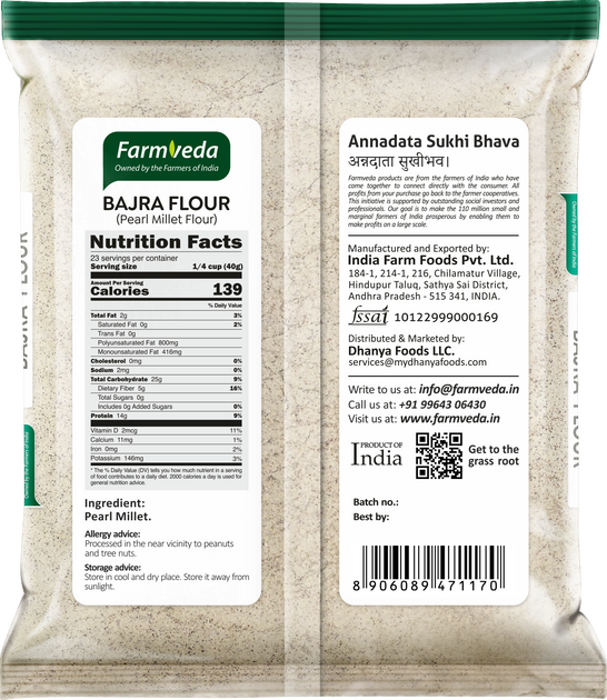 Bajra Flour - 900 gm – farmveda